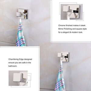 ThinkTop Luxury 304 Stainless Steel Bathroom Square Towel Robe Hook Wall Mount Coat Hat Door Hook Hanger Mirror Polished Bathroom Accessories