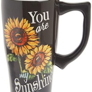 Spoontiques - Ceramic Travel Mugs - You Are My Sunshine Cup - Hot or Cold Beverages - Gift for Coffee Lovers