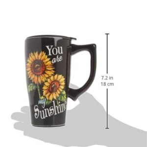 Spoontiques - Ceramic Travel Mugs - You Are My Sunshine Cup - Hot or Cold Beverages - Gift for Coffee Lovers