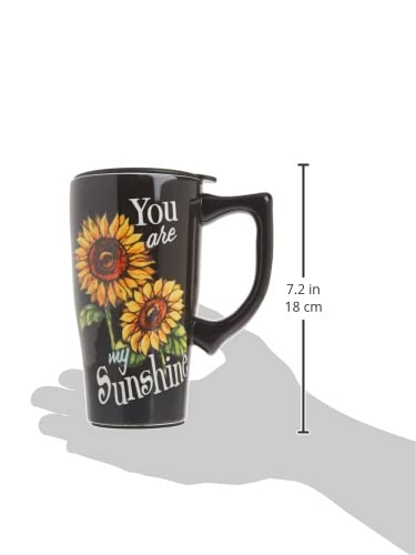 Spoontiques - Ceramic Travel Mugs - You Are My Sunshine Cup - Hot or Cold Beverages - Gift for Coffee Lovers