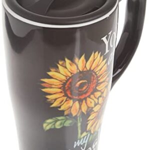 Spoontiques - Ceramic Travel Mugs - You Are My Sunshine Cup - Hot or Cold Beverages - Gift for Coffee Lovers