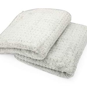 The Rag Company - Platinum Pluffle Microfiber Detailing Towels - Professional Korean 70/30 Blend, Plush Waffle Weave, 480gsm, 20in x 40in, Ice Grey (2-Pack)