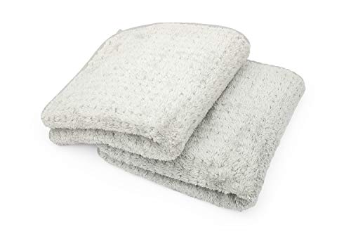 The Rag Company - Platinum Pluffle Microfiber Detailing Towels - Professional Korean 70/30 Blend, Plush Waffle Weave, 480gsm, 20in x 40in, Ice Grey (2-Pack)