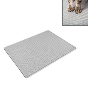 petfusion toughgrip waterproof cat litter mat w/inner channels & raised outer lip | large | premium grade silicone | great addition to your cat litter box & housebreaking cat supplies needs