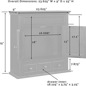 Crosley Furniture Lydia Bathroom Wall Cabinet, White