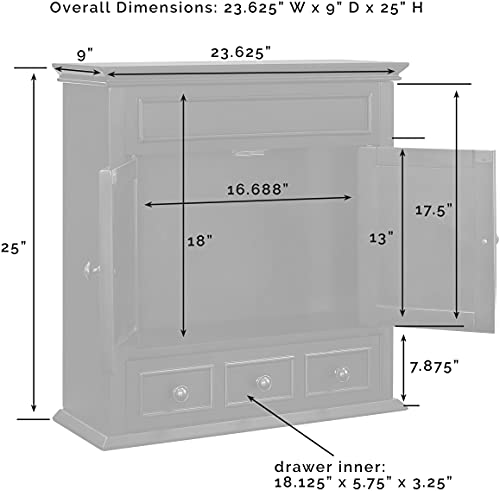 Crosley Furniture Lydia Bathroom Wall Cabinet, White