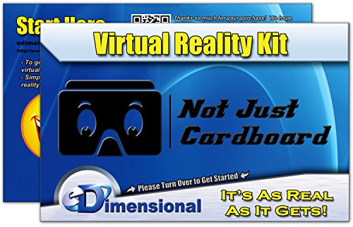 V2 The Complete Google Cardboard Kit Version 2.0 Virtual Reality Headset with Head-Strap, Video Instructions and VR Portal with Touch Button - for iPhone and Android (Black) by Not Just Cardboard