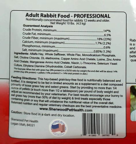 Sherwood Pet Health Professional Adult Rabbit Food (10 pounds)