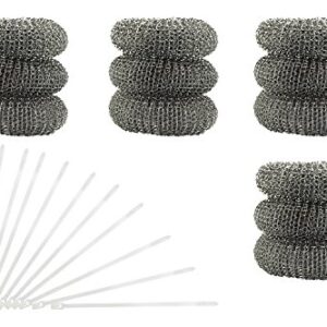 12 Pack of Washing Machine Lint Traps. Comes with 12 Ties. Attach to Your Washer Sink Hose and Allow the Metal Mesh Trap to Filter the Laundry Water. Stainless Steel and Rust Proof.