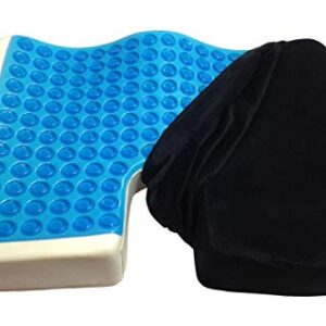 Kieba Coccyx Seat Cushion, Cool Gel Memory Foam Large Orthopedic Tailbone Pillow for Sciatica, Back, and Tailbone Pain (Black)