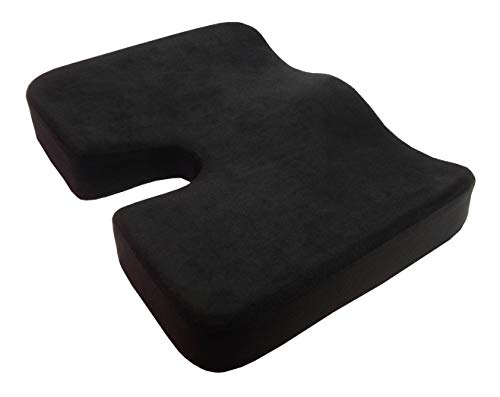 Kieba Coccyx Seat Cushion, Cool Gel Memory Foam Large Orthopedic Tailbone Pillow for Sciatica, Back, and Tailbone Pain (Black)