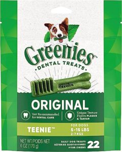 2 pack - greenies treats for dogs (5-15 lbs/2-7 kg) mini treat-pak-teenie 6 oz