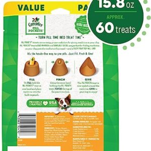 Greenies Pill Pockets Treats for Dogs Capsule Pouch, Chicken Flavor, 15.8-Ounce Per Pack (3 Pack)