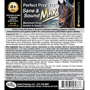 Perfect Prep EQ Sane and Sound MAX Horse Calming Paste, Long-Acting, Max Strength Calming for Soundness and Anxiety, Show Safe, 60cc