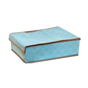 UPSTORE 24 Cells Non Woven Charcoal Bamboo Fibre Collapsible Storage Box Underwear Socks Bra Ties Drawer Closet Home Organizer Case (Blue)