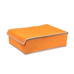 24 Cells Non Woven Charcoal Bamboo Fibre Collapsible Storage Box Underwear Socks Bra Ties Drawer Closet Home Organizer Case (Orange)