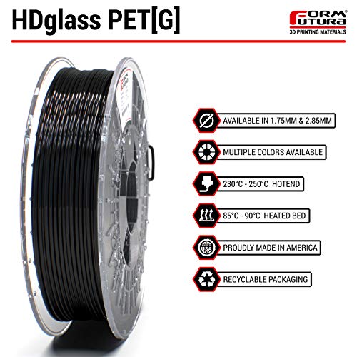 PETG Filament HDglass 1.75mm Blinded Black 750 Gram 3D Printer Filament