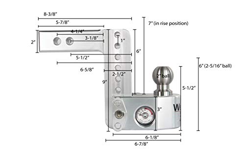 Weigh Safe WSB-XXL10 2-5/16" Tow Ball (10,000 lb GTW capacity and 1500 lb Tongue Weight Capacity)