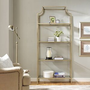 Crosley Furniture Aimee Etagere Bookcase - Gold and Glass