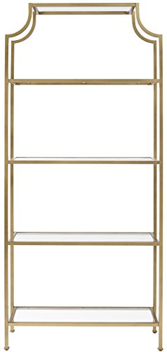 Crosley Furniture Aimee Etagere Bookcase - Gold and Glass