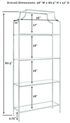 Crosley Furniture Aimee Etagere Bookcase - Gold and Glass