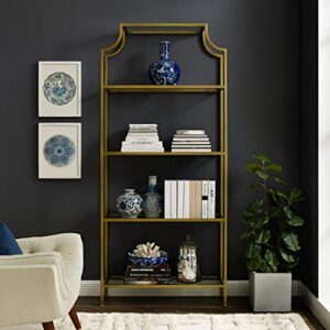 Crosley Furniture Aimee Etagere Bookcase - Gold and Glass