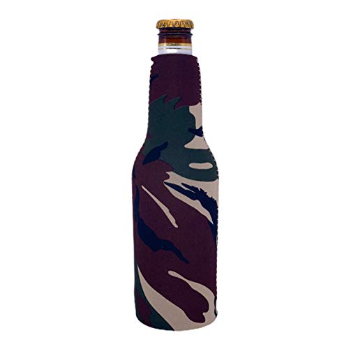 Blank Neoprene Beer Bottle Coolie (1, Green Camo)