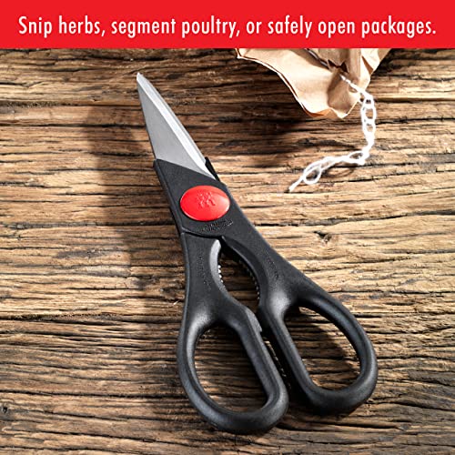 ZWILLING Twin Kitchen Shears, Multi-Purpose, Bottle Opener, Dishwasher Safe, Heavy Duty, Forged Stainless Steel Blades, Black