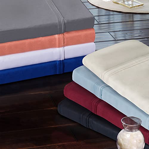 SUPERIOR Modal from Beechwood 300-Thread Count Solid Deep Pocket Sheet Set, King, Ivory, 4-Piece SetxSuperior