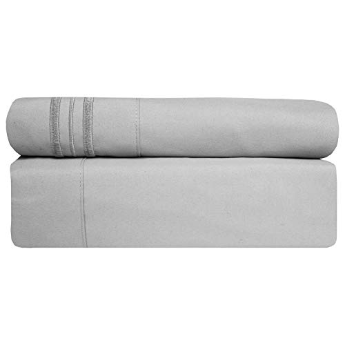 California King Sheet Sets - Breathable Luxury Sheets with Full Elastic & Secure Corner Straps Built In - 1800 Supreme Collection Cal King Deep Pocket Bedding Set, Sheet Set, California King, Silver