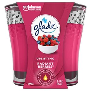 glade candle jar, air freshener, radiant berries, 3.4 oz