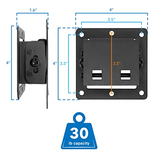 Mount-It! Small TV Monitor Wall Mount | RV TV Mount | Quick Release | Fits 13 15 17 19 20 21.5 24 25 27 32 Inch Screens | 75 100 VESA Compatible | Low-Profile Slim Design | 30lb Capacity