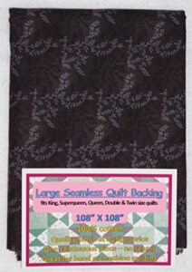 quilt backing, large, seamless, c47603-805, black/gray vines