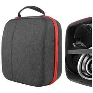 geekria shield case for large-sized over-ear headphones, replacement hard shell travel carrying bag with cable storage, compatible with beyerdynamic dt1990pro, dt1770pro headsets (dark grey)