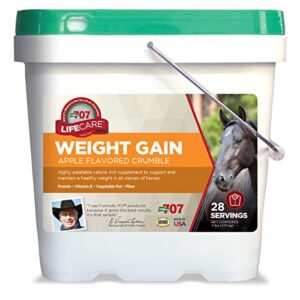 formula 707 weight gain crumble equine supplement, 7lb bucket – palatable, calorie-rich nutritional support for hard-to-keep and senior horses