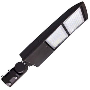 led flying direct 300w led parking lot lights, 20kv surge protection led shoebox lights with slip fitter mount, 5000k 1000w mh/hps equiv. 39,000lm - 40,500lm, dlc premium ul cul ac 100-277v