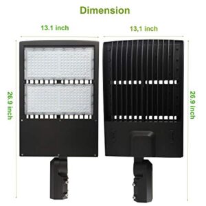 LED Flying Direct 300W LED Parking Lot Lights, 20KV Surge Protection LED Shoebox Lights with Slip Fitter Mount, 5000K 1000W MH/HPS Equiv. 39,000LM - 40,500LM, DLC Premium UL cUL AC 100-277V