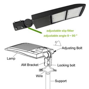 LED Flying Direct 300W LED Parking Lot Lights, 20KV Surge Protection LED Shoebox Lights with Slip Fitter Mount, 5000K 1000W MH/HPS Equiv. 39,000LM - 40,500LM, DLC Premium UL cUL AC 100-277V