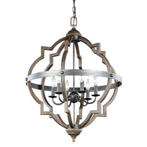 sea gull lighting 5124906-846 socorro hall/foyer hanging modern fixture, six - light, white, black, silver