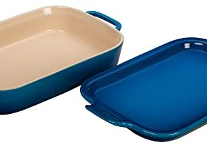 Le Creuset Stoneware Rectangular Dish with Platter Lid, 14 3/4" X 9", Marseille