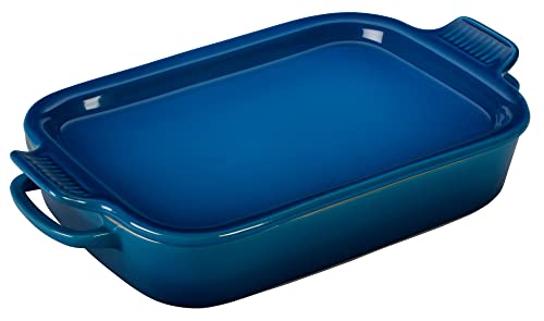 Le Creuset Stoneware Rectangular Dish with Platter Lid, 14 3/4" X 9", Marseille