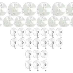 Suction Cup Hooks (34 Pieces) Clear Silicon with Metal and Plastic Hooks by Regent Products Corp