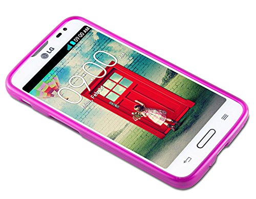 Cadorabo Case Compatible with LG L70 (1.SIM) in Pink - Shockproof and Scratch Resistant TPU Silicone Cover - Ultra Slim Protective Gel Shell Bumper Back Skin