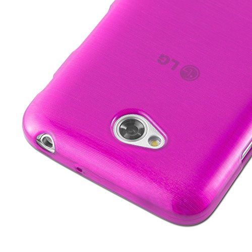 Cadorabo Case Compatible with LG L70 (1.SIM) in Pink - Shockproof and Scratch Resistant TPU Silicone Cover - Ultra Slim Protective Gel Shell Bumper Back Skin