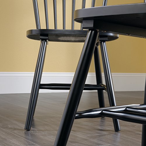 Sauder New Grange Spindle Back Chairs, Wood, Black finish