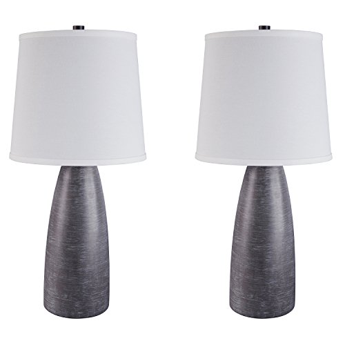 Signature Design by Ashley Shavontae Modern Table Lamp, 2 Count Lamps, 27.5", Gray