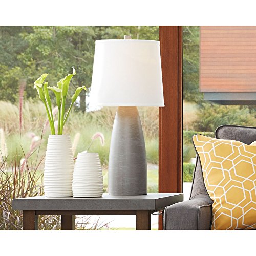 Signature Design by Ashley Shavontae Modern Table Lamp, 2 Count Lamps, 27.5", Gray