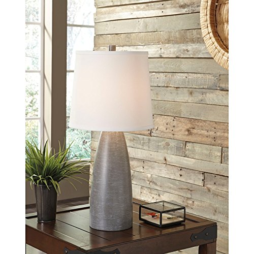 Signature Design by Ashley Shavontae Modern Table Lamp, 2 Count Lamps, 27.5", Gray