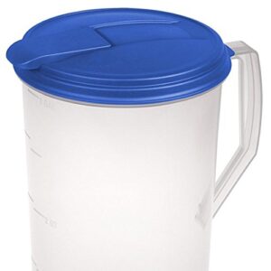 Sterilite 2 x 2 quart Round Pitcher, Blue Sky Lid with Clear base, Pack of 2