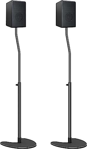 Mounting Dream Height Adjustable Speaker Stands Mounts, One Pair Floor Stands, Heavy Duty Base Extendable Tube, 11 LBS Capacity Per Stand, MAX 40" Height Adjustment MD5401 (Speakers Not Included)